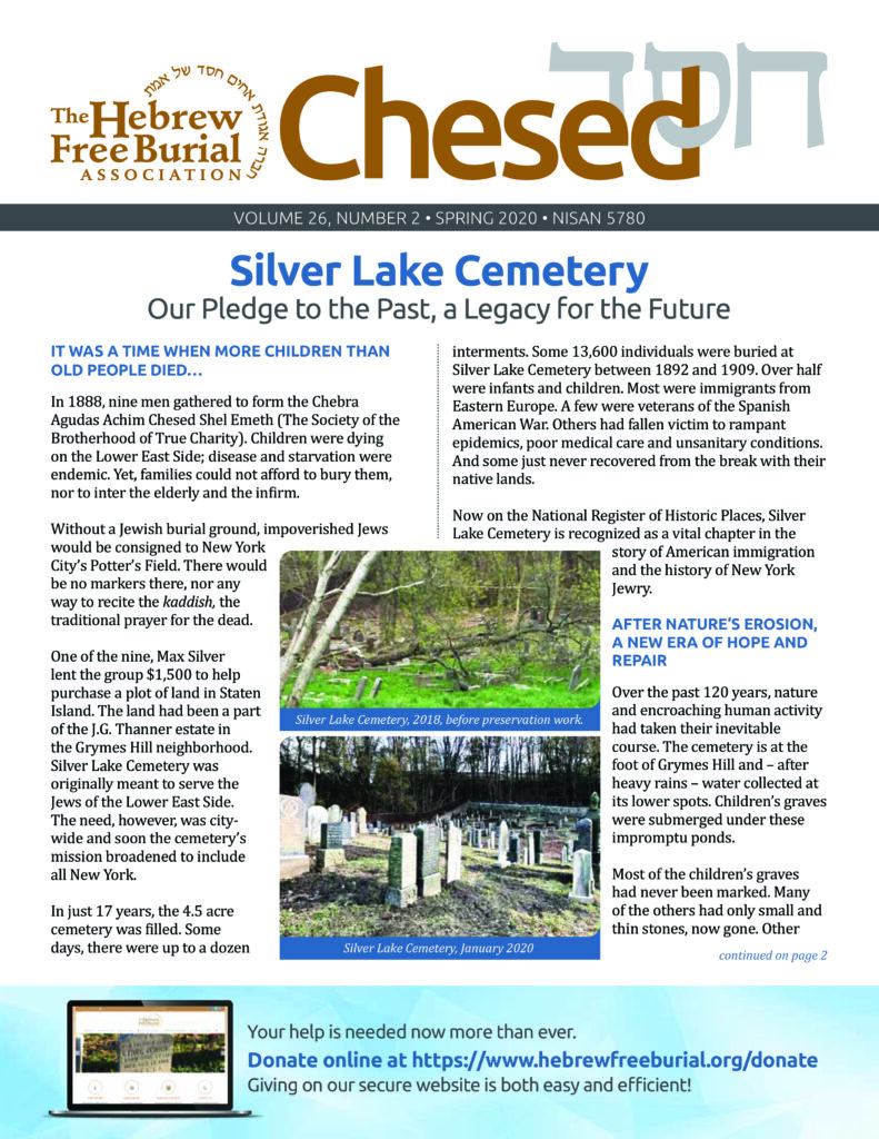 Chesed Newsletter - Hebrew Free Burial Association